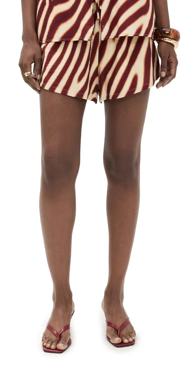 SEVEN WONDERS Octavia Zebra-print Shorts - Montie Choc