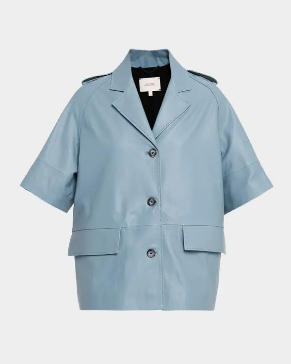 Dorothee Schumacher Lambskin Leather Coat With Self-tie