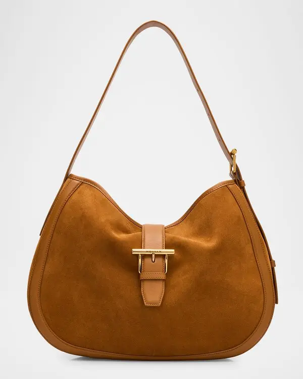 Alexander McQueen T-bar Suede Shoulder Bag - Light Brown Gold