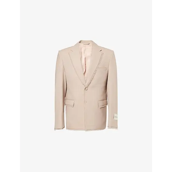 NOBLE & FRESH Fringed Notch-lapels Wool Blazer