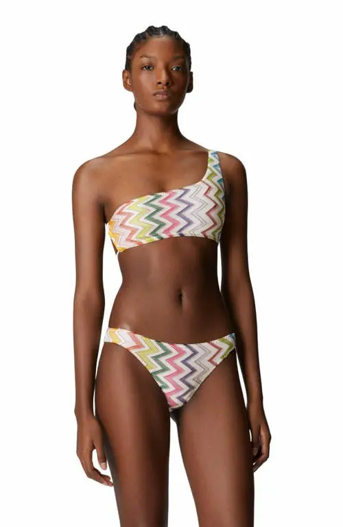 Missoni One-shoulder Bikini With Double Ties - Multicoloured