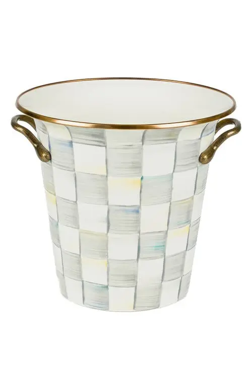 MACKENZIE-CHILDS Sterling Check Enameled Steel Wine Cooler - Grey/ White