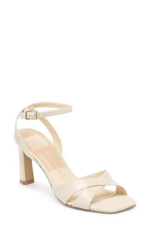 Dolce Vita Gwin Ankle Strap Sandal - Off White Crinkle Patent