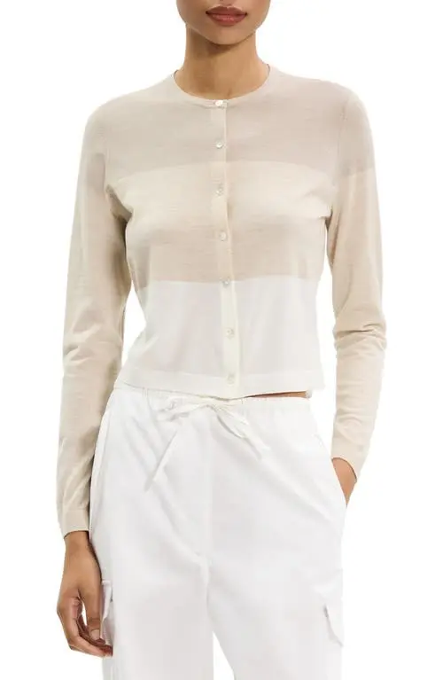 Theory Colorblock Merino Wool Cardigan