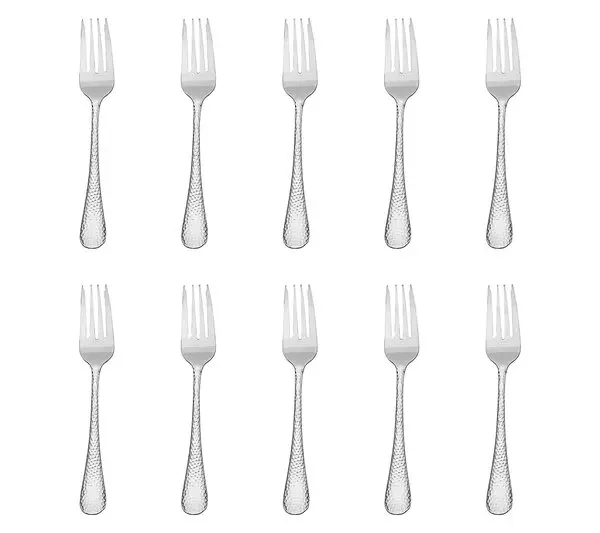 GODINGER Set Of 10 Salem Mirrored 18/0 Ss Salad Forks