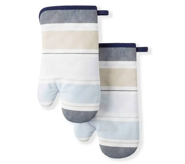 MARTHA STEWART Thin Stripe Oven Mitt 2-pack Set