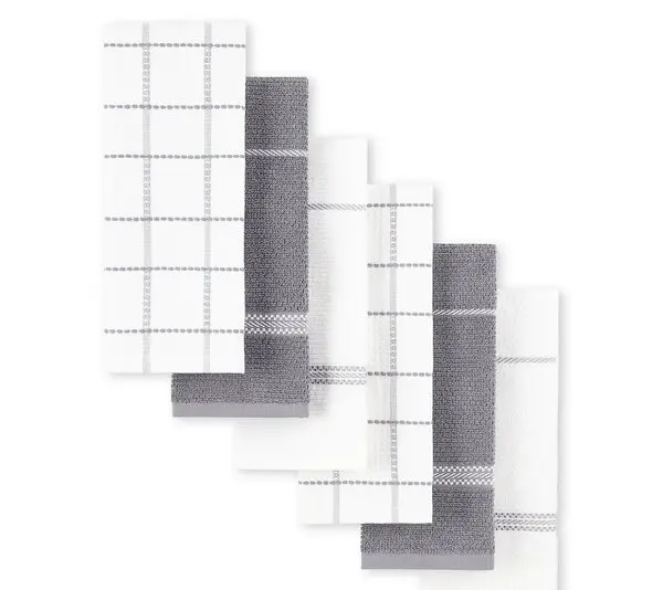 MARTHA STEWART Modern Waffle Kitchen Towel 6-pa Ck Set
