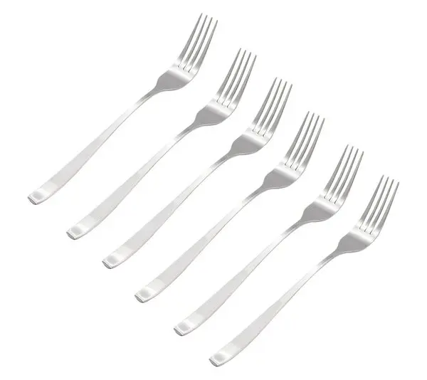 GODINGER Set Of 6 Chisel Matte 18/0 Ss Salad Fo Rks