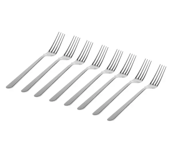 GODINGER Set Of 8 Lola Mirrored 18/0 Ss Dinner Forks