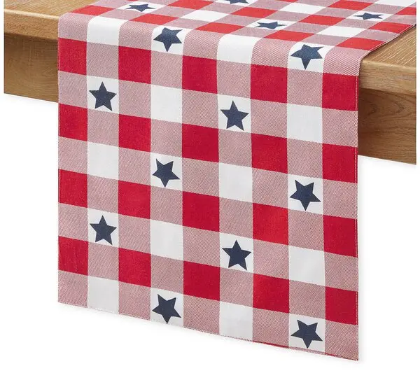 MARTHA STEWART Americana Gingham Indoor Table R Unner