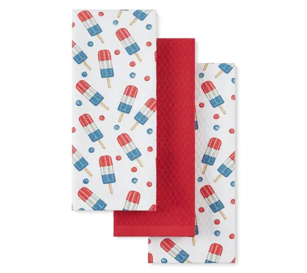 MARTHA STEWART Americana Ice Pop Kitchen Towel 3-pack Set