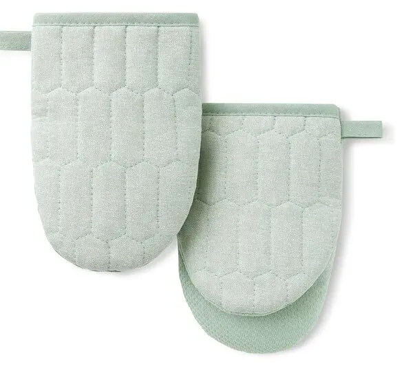 MARTHA STEWART Honeycomb Chambray Mini Oven Mit T 2-pack Set