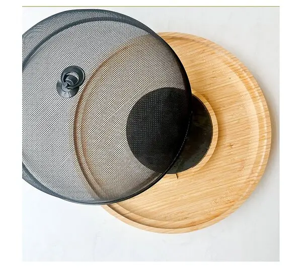SERGIO'S 16' Round Charcuterie Board With Stone Slate & Cloche