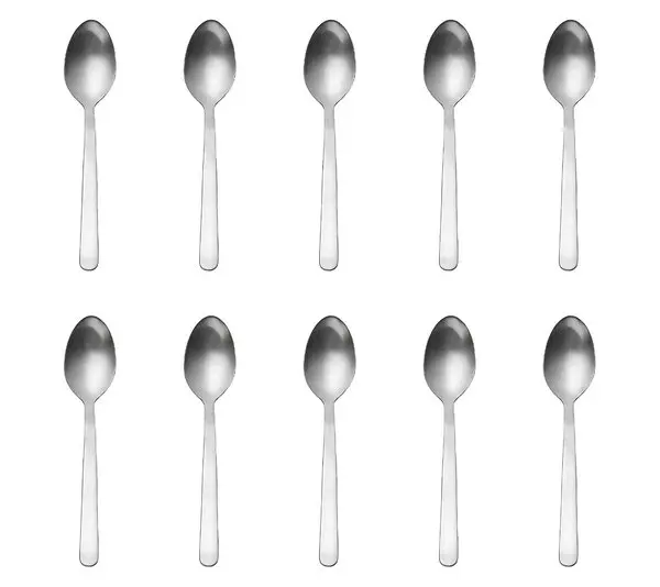 GODINGER Set Of 10 Lola Matte 18/0 Ss Teaspoons