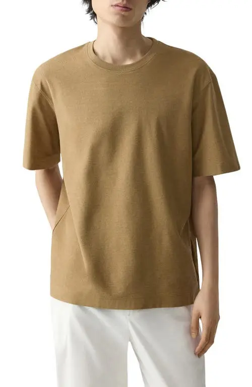 Theory Relaxed Cotton French Terry T-shirt - Dark Chino