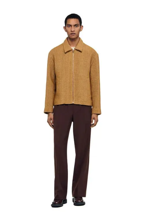 Sandro Woven Raffia Jacket