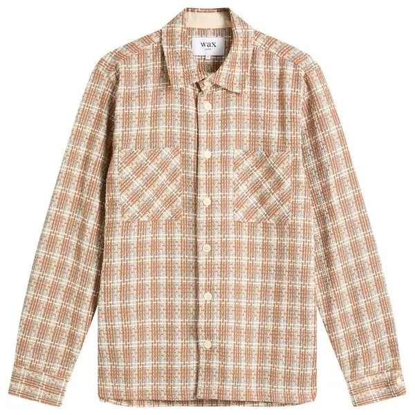 WAX LONDON Whiting Ladder Check Weave Overshirt - Tan/multi