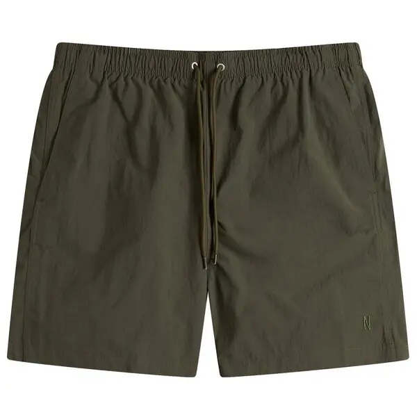 Norse Projects Hauge Recycled Nylon Swim Shorts - Black Olive