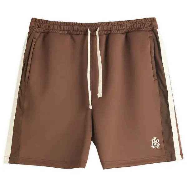 ABOUT:BLANK Monogram Track Short - Brown/ecru
