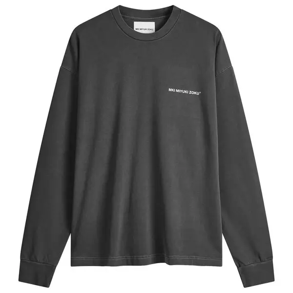 MKI MIYUKI ZOKU Uniform Long Sleeve T-shirt - Pigment Black
