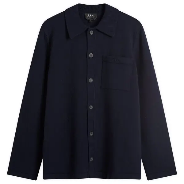 A.p.c. Matti Felted Wool Shirt Jacket - Dark Navy
