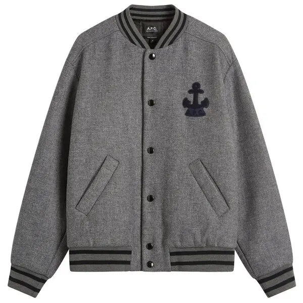 A.p.c. Micka Varsity Jacket - Heathered Grey