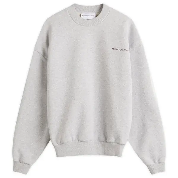 MKI MIYUKI ZOKU Uniform Crew Neck Sweatshirt - Grey/burgundy