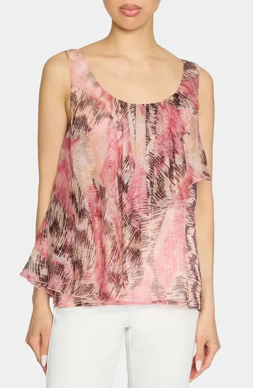 Santorelli Bonnie Sleeveless Ruffled Top