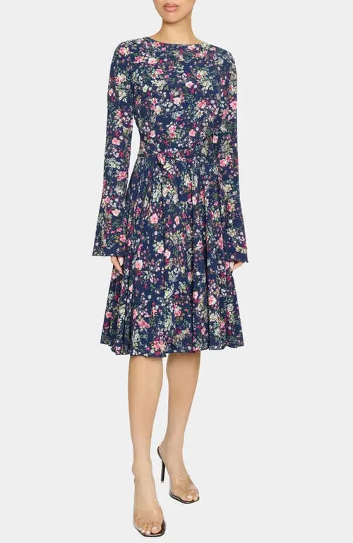 Santorelli Roni Long Sleeve Fit And Flare Dress