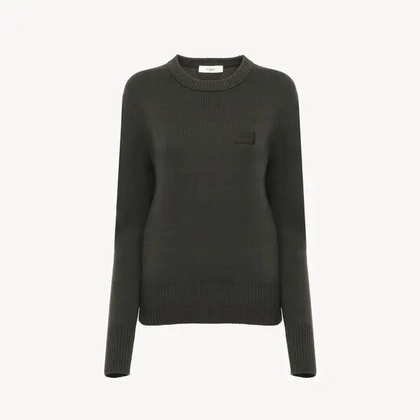 Chloé Merino Wool Knit Logo Sweater