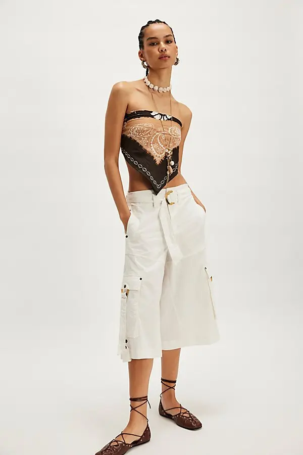 Free People Tidal Wave Cropped Culottes - Clean Ivory