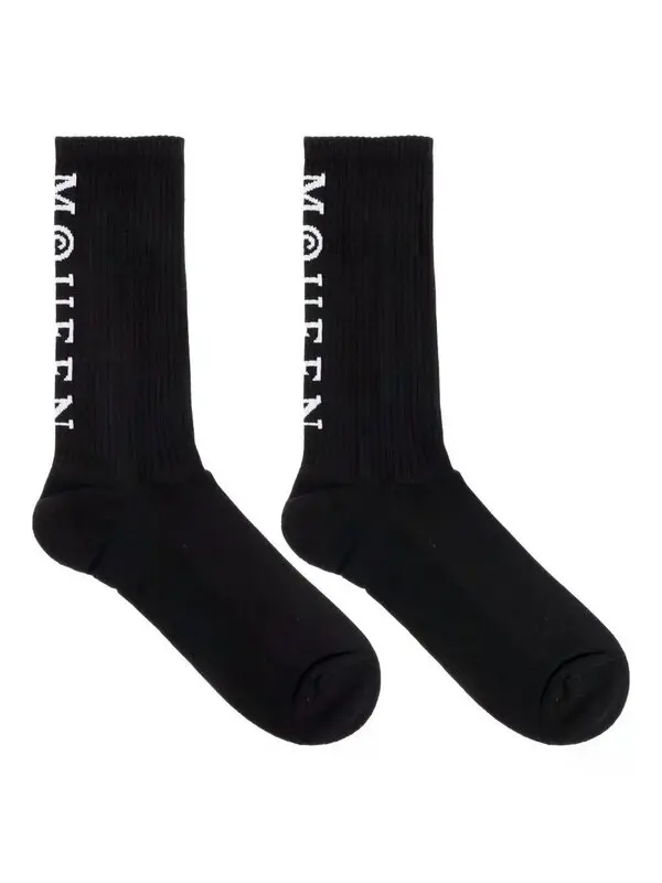 Alexander McQueen Logo Ribbed Socks - Black