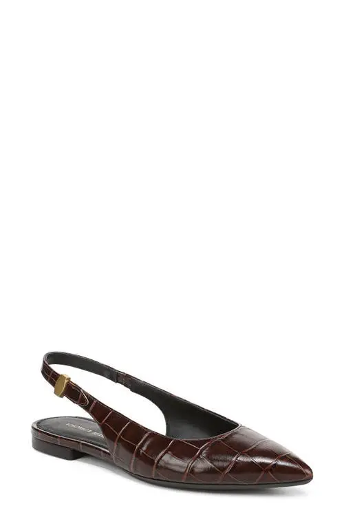 Veronica Beard Shina Slingback Pointed Toe Flat - Chocolate