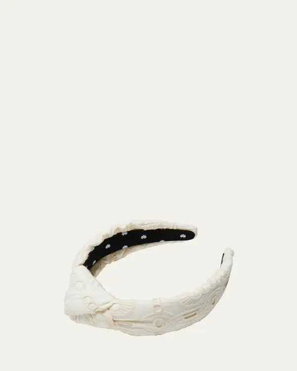 Lele Sadoughi Knotted Eyelet Headband - Ivory
