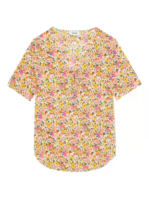 Zadig&Voltaire Floral-print Short-sleeve Top