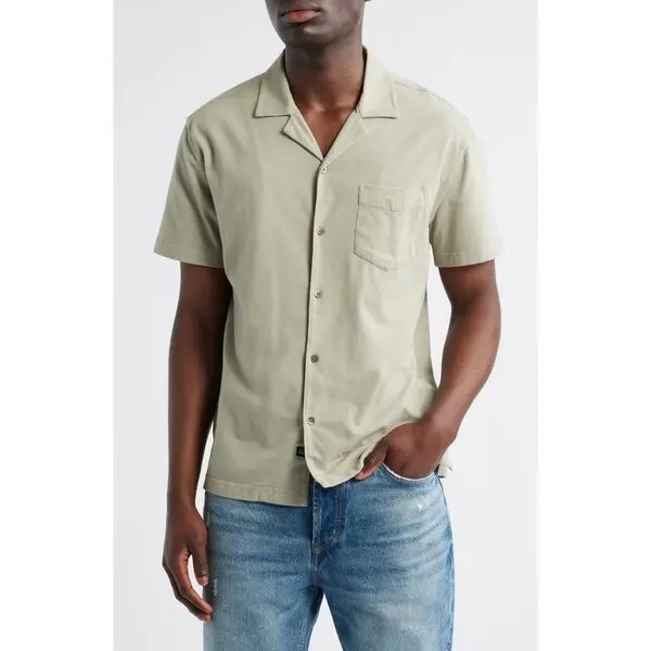 Rails Flint Stretch Cotton Camp Shirt - Sage