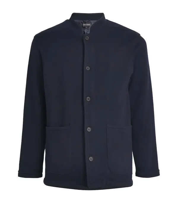 Emporio Armani Virgin Wool-blend Jacket - Blue