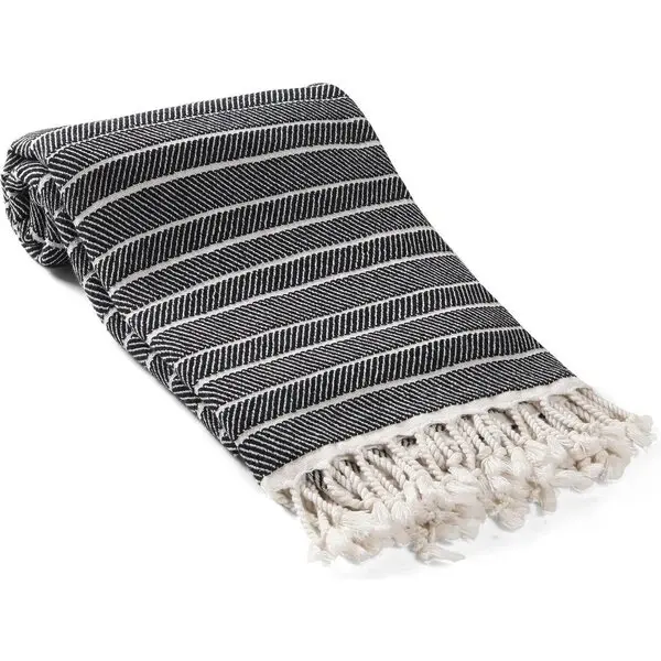 OLIVE & LINEN Cloud Soft Turkish Towel - Black