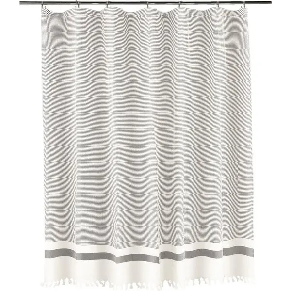 OLIVE & LINEN Pixel Shower Curtain