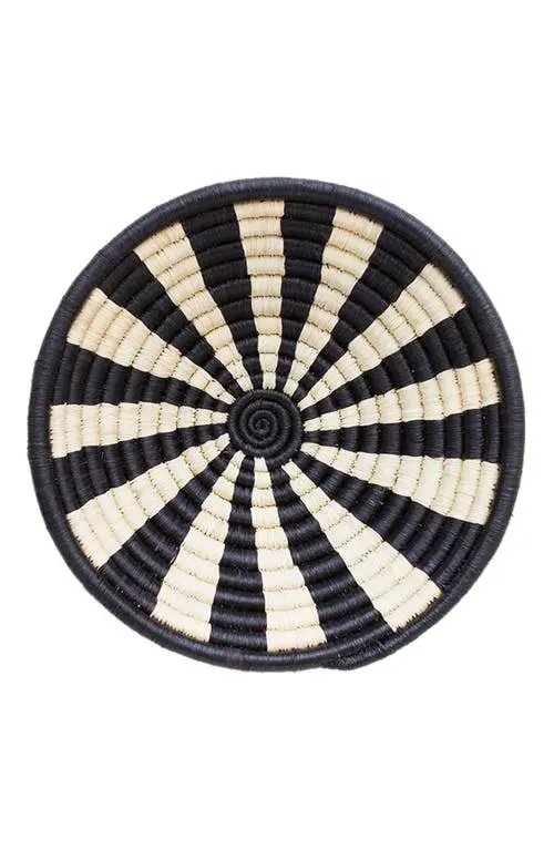 INDEGO AFRICA Mini Raffia Plateaustripes