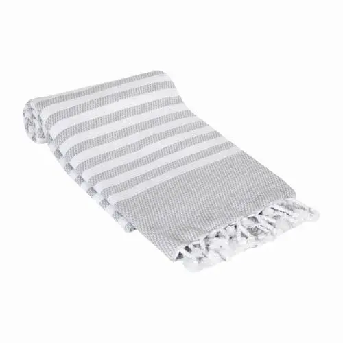 OLIVE & LINEN Eversoft Turkish Towel - Light Gray