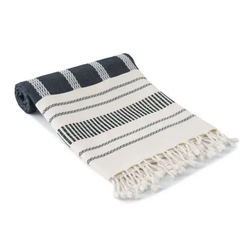 OLIVE & LINEN Paros Turkish Towel - Denim