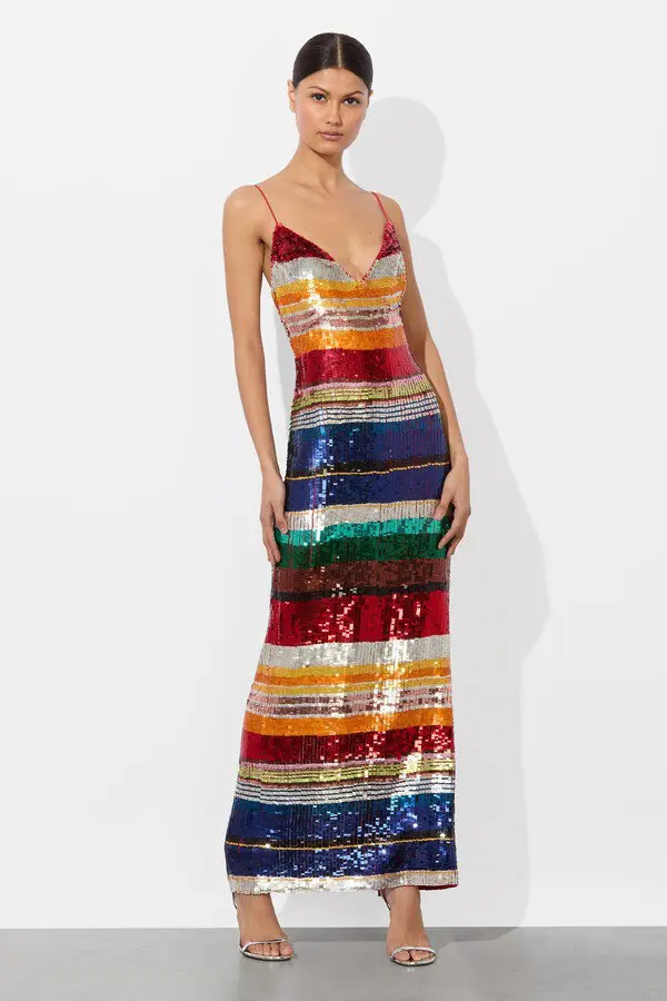 Alice + Olivia Artea Embellished Maxi Dress