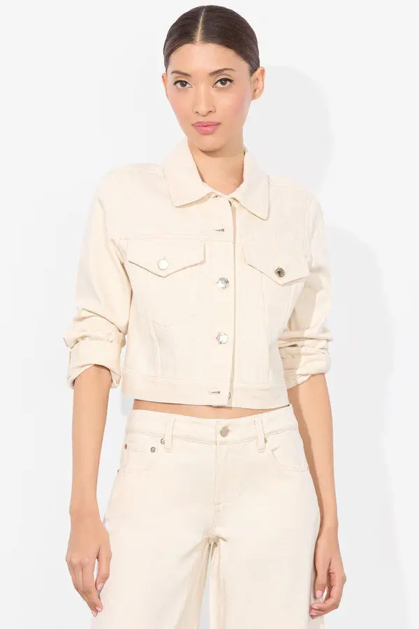 Alice + Olivia Chloe Denim Jacket - Neutral