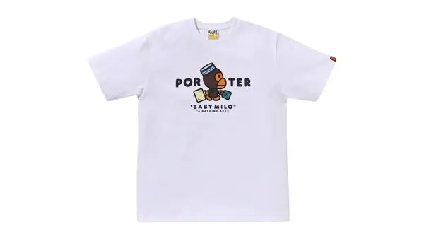 BAPE X Porter Stand Milo Tee Shirt - White