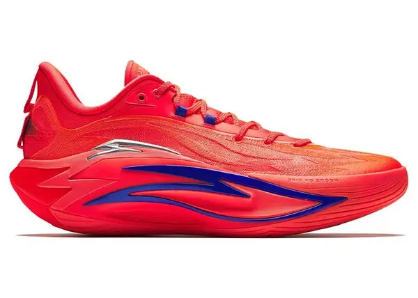 ANTA Shock Wave Lava Athletic Sneakers - Red/blue/silver