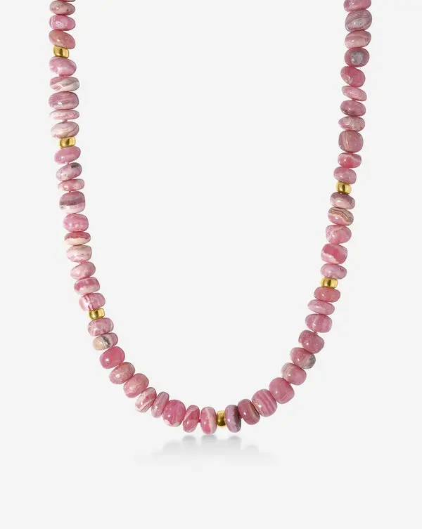 Ring Concierge Beaded Rhodochrosite Necklace - One-color