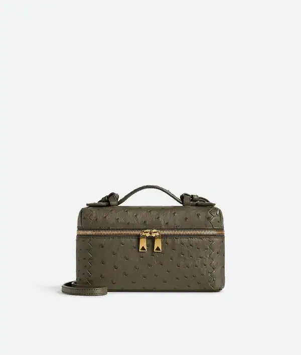 Bottega Veneta Ostrich Leather Vanity Case - Cypress | Editorialist