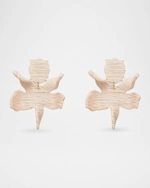 Lele Sadoughi Raffia Lily Silhouette Earrings - Raffia Calla
