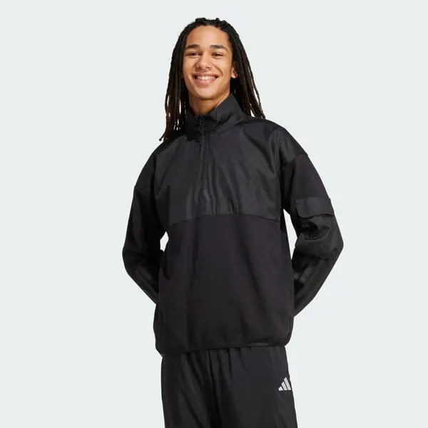 Adidas City Tech Utility Half-zip Sweatshirt - Black